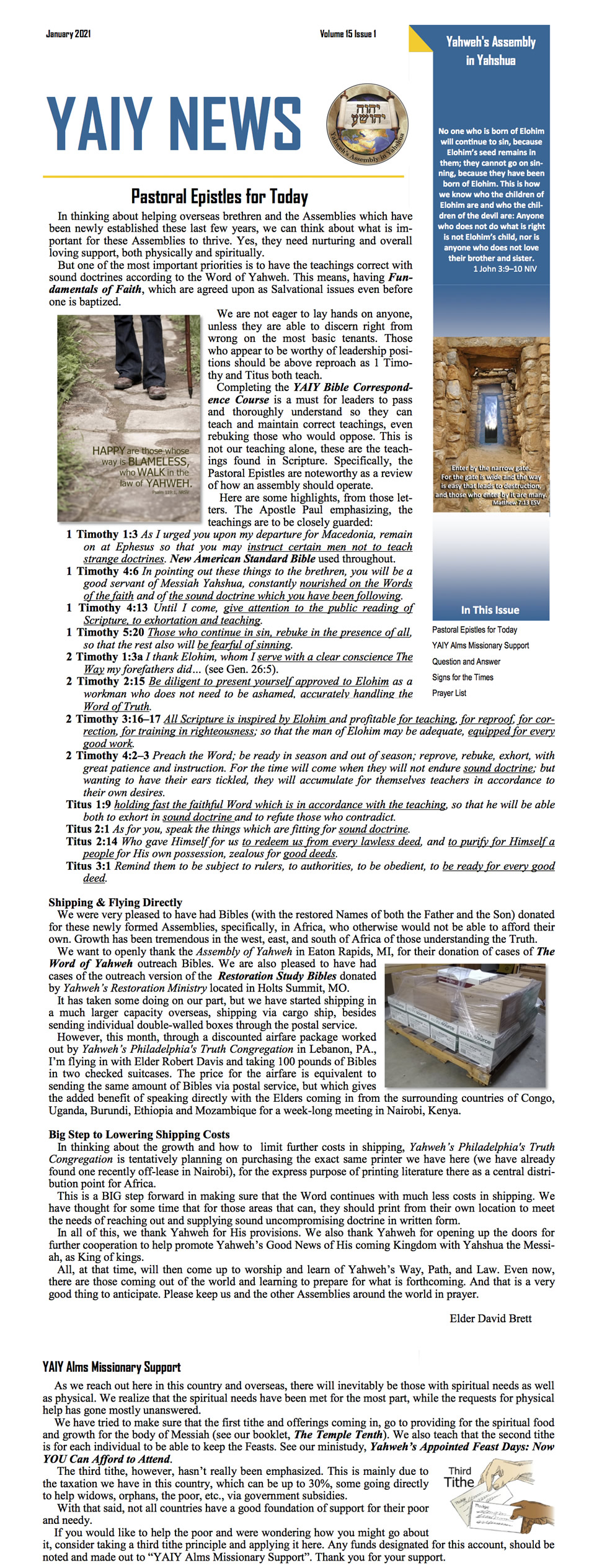 YAIY - January 2021 - Newsletter