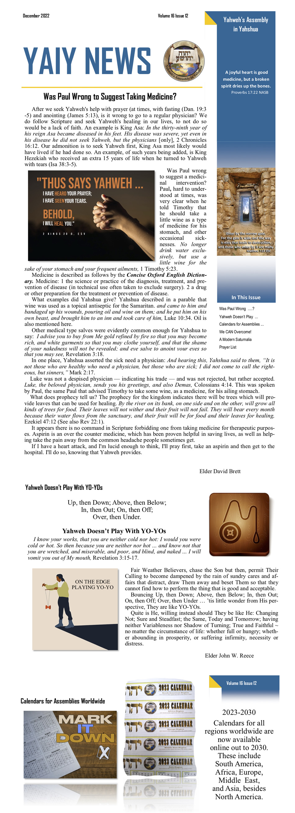 YAIY - December 2022 - Newsletter